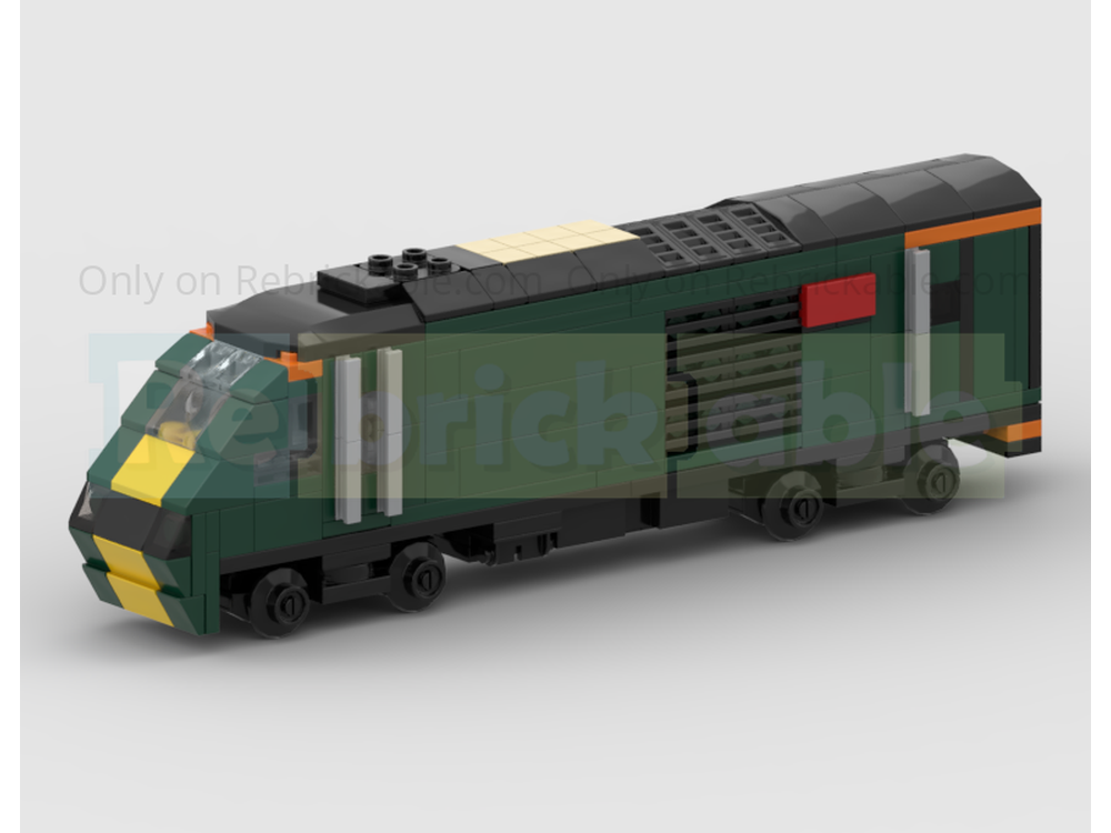 LEGO MOC 4-Wide GWR Castle HST Set - 2 Power Cars & 4 MK3 Carriages by ...