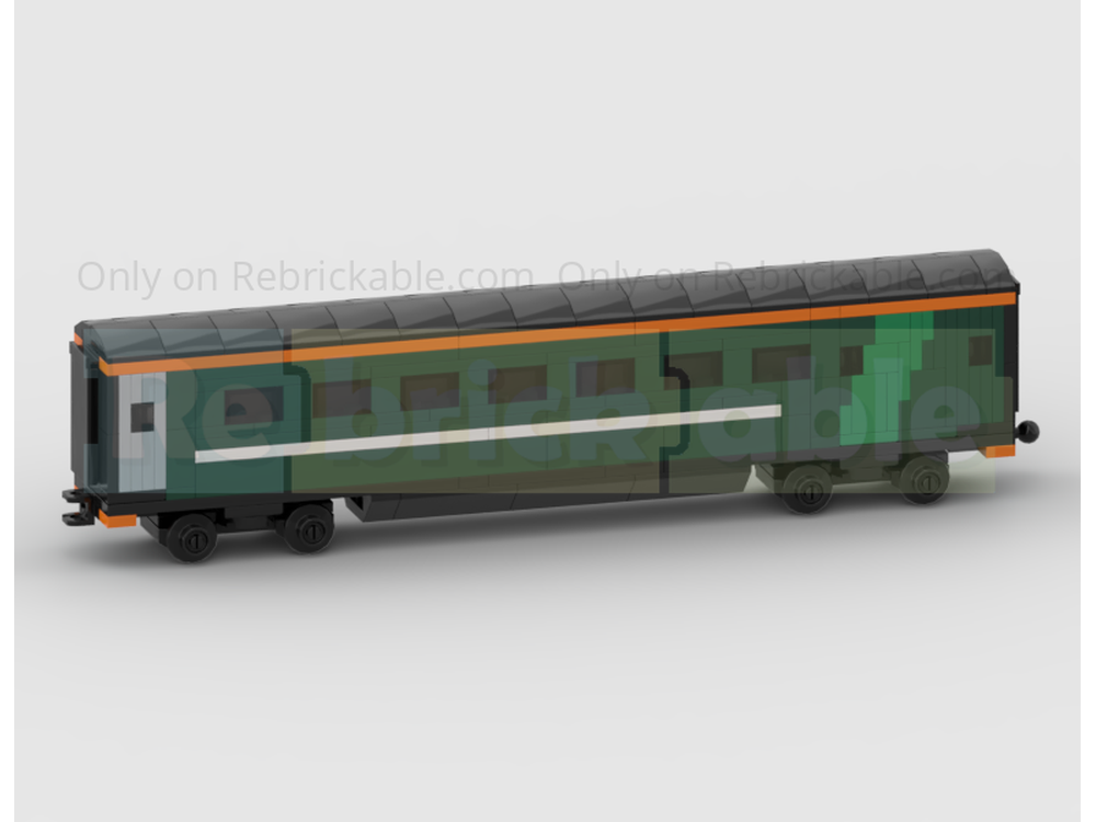 LEGO MOC 4-Wide GWR Castle HST Set - 2 Power Cars & 4 MK3 Carriages by ...