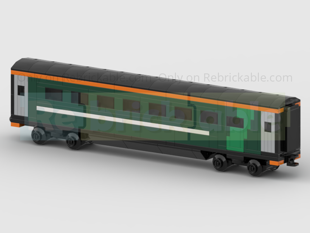 LEGO MOC 4-Wide GWR Castle HST Set - 2 Power Cars & 4 MK3 Carriages by ...