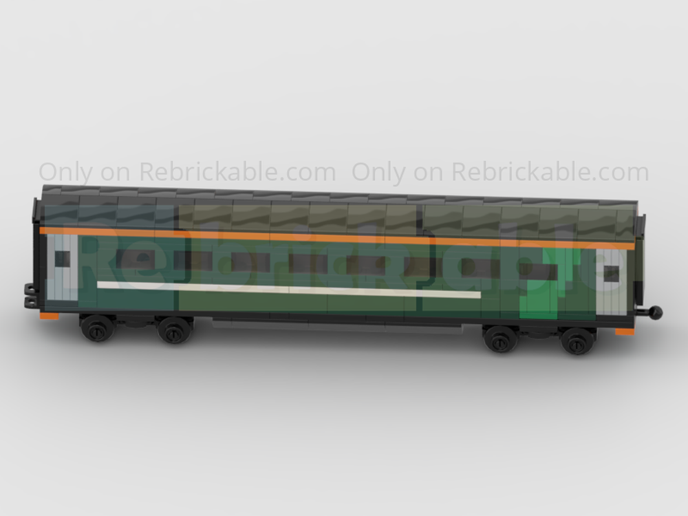 LEGO MOC 4-Wide GWR Castle HST Set - 2 Power Cars & 4 MK3 Carriages by ...