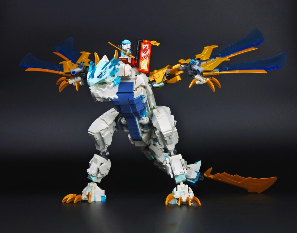 Lego Moc Ninjago Ice Dragonwyvern By Ronsoc Rebrickable Build