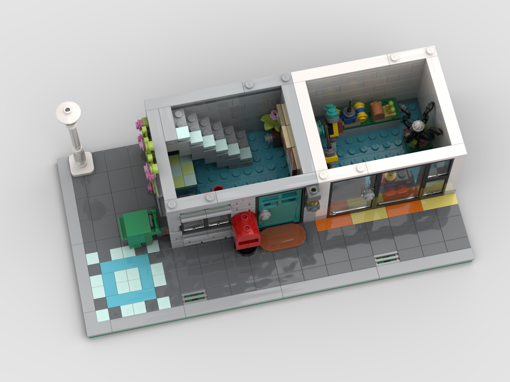 Lego Moc Cozy Flat And Model Shop Modular By Ktbrickworks Rebrickable