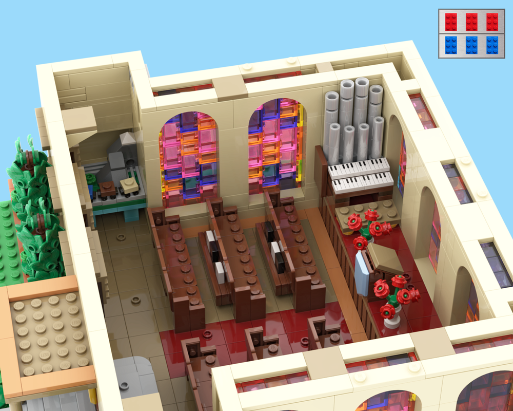 Lego Moc Modular Springfield Church By Benbuildslego Rebrickable