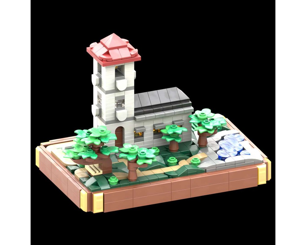 Lego Moc Medieval Church With Landscape By Dariusdrum Rebrickable