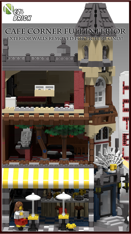 LEGO MOC Cafe Corner Interior by CyberLogic | Rebrickable - Build with LEGO