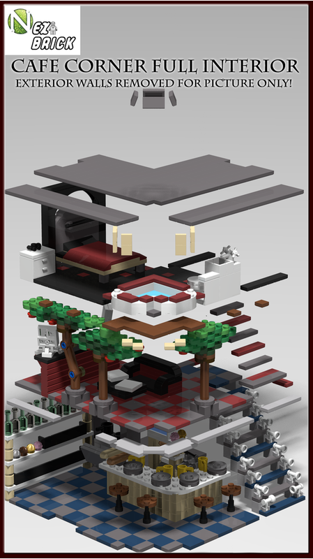 LEGO MOC Cafe Corner Interior by CyberLogic | Rebrickable - Build with LEGO