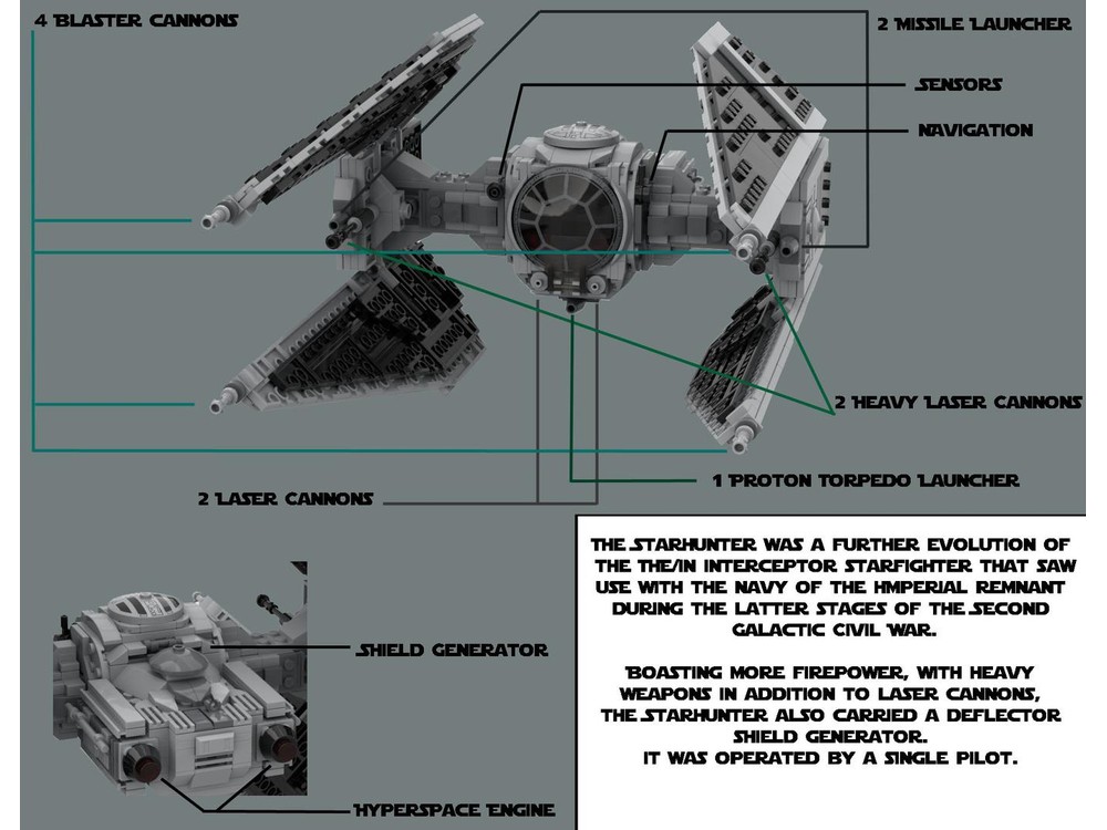 Lego Moc Tie Starhunter By Fabian2 Rebrickable Build With Lego