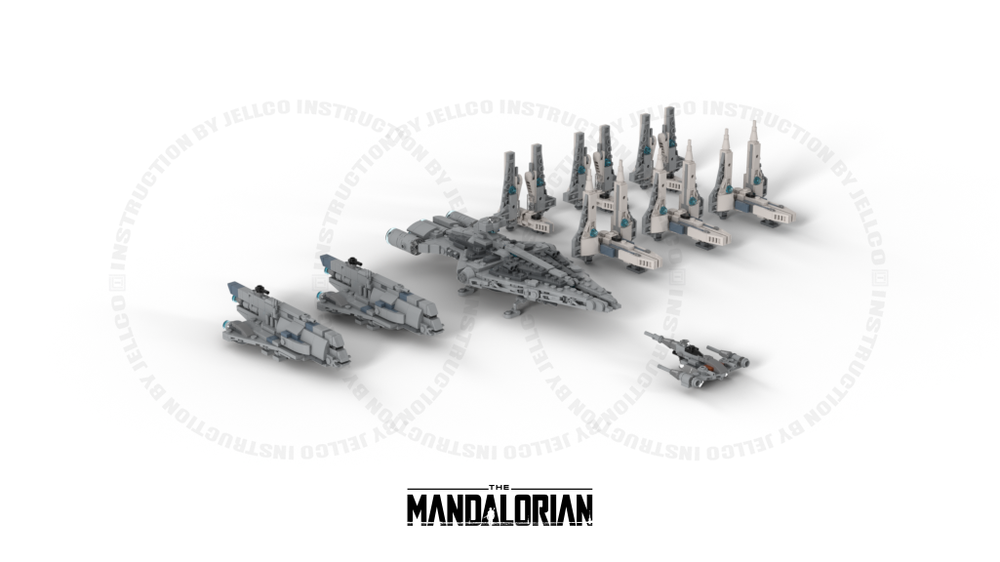 Lego Moc Micro Diorama Mandalorian Fleet No Stand Version By Jellco