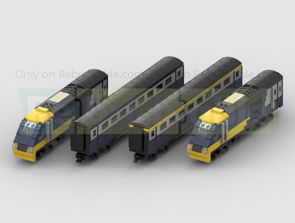 LEGO MOC 4-Wide Intercity 125 HST Set - Two Class 43 Power Cars & Two ...