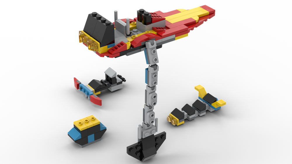 LEGO MOC Speedboat with Anchor, Treasure Chest, and two Alien Fish by ...