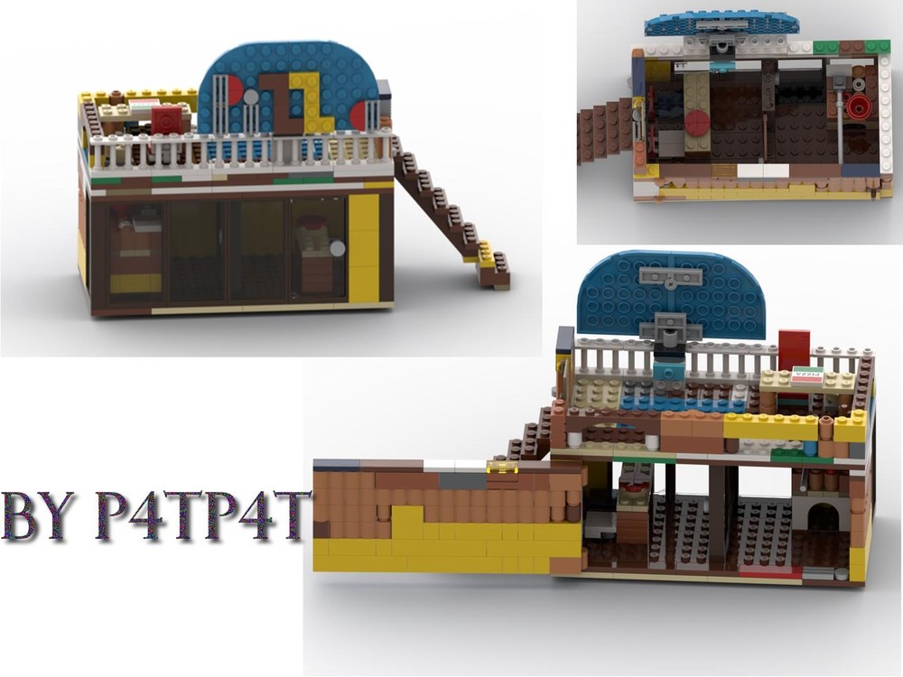 LEGO MOC Pizza shop by P4tp4t | Rebrickable - Build with LEGO
