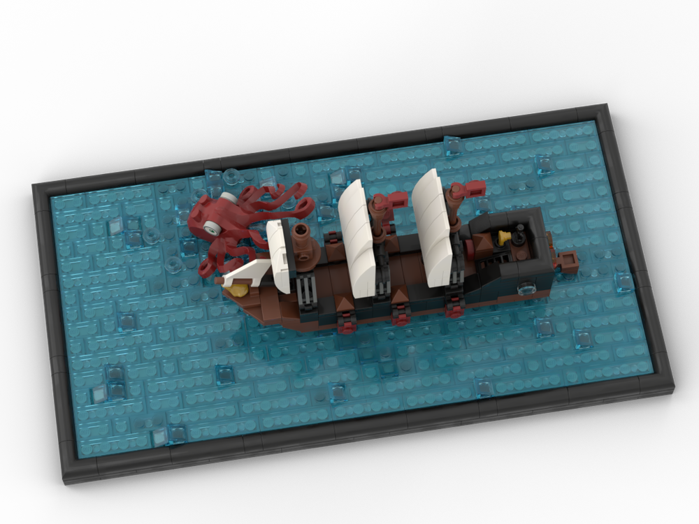 Lego Moc Mini Pirate Ship Meeting The Kraken By Graeymaelkyn