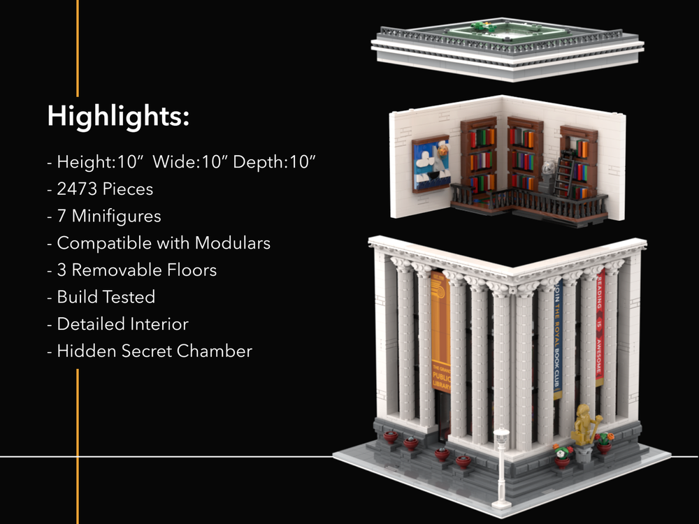 LEGO MOC The Grand Public Library by lord_bricker | Rebrickable - Build ...