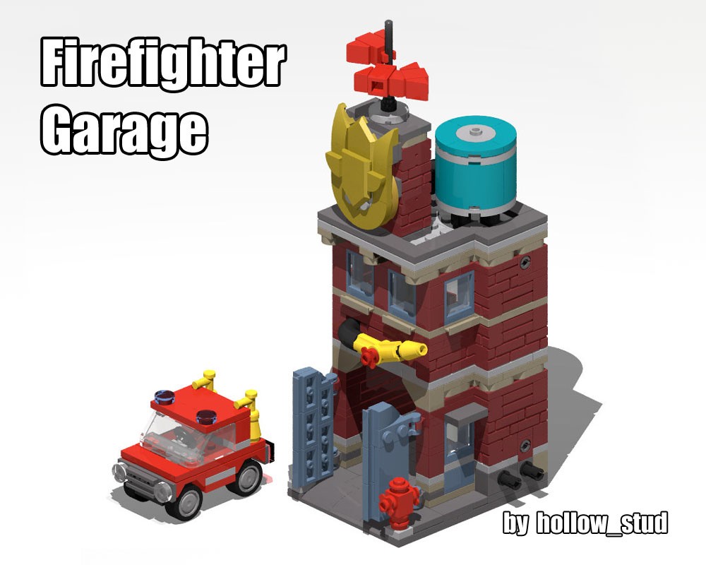 LEGO MOC Firefighter Garage by hollow_stud | Rebrickable - Build with LEGO