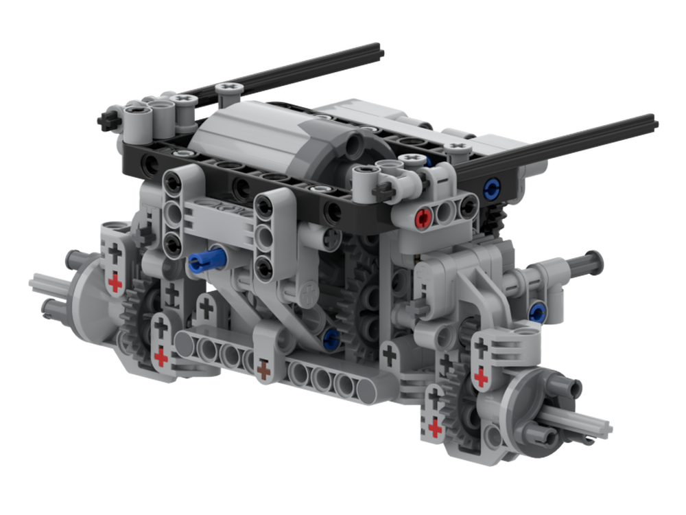 LEGO MOC Truck Trial - Front axle with transverse motor and standard ...