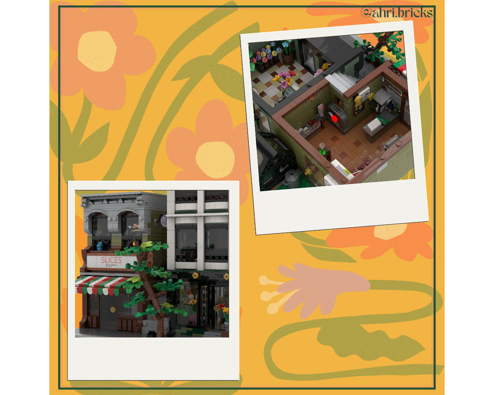 LEGO MOC Modular Pizzeria and Flower Shop by ahri.bricks | Rebrickable ...