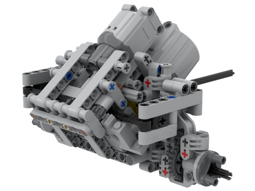 LEGO MOC Truck Trial - Front axle with motor mounted at an angle and ...