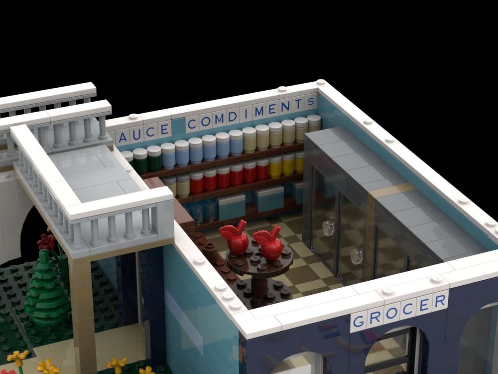 LEGO MOC Modular Grocery Store, Park, and Restaurant by garrettsmocs ...