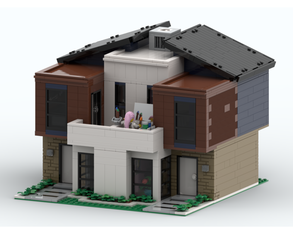 Lego Moc Modular Modern Townhouse By Aussieshazza Rebrickable Build