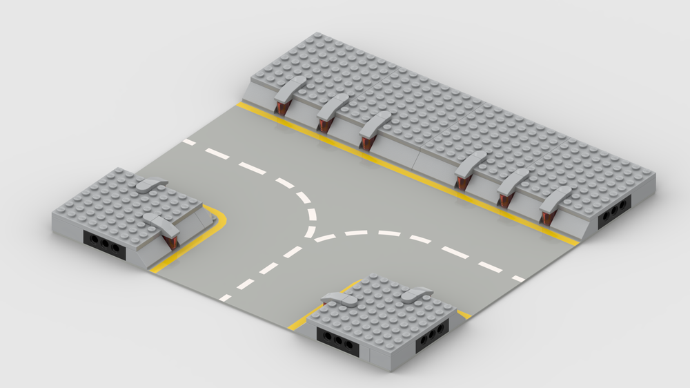 LEGO MOC Modular 32x32 T Intersection Road by Aventurium | Rebrickable ...