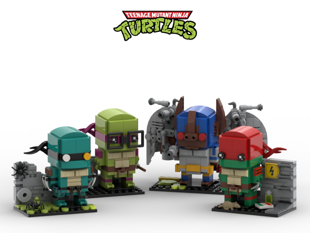 LEGO MOC TMNT - Super Set 3 - Brickheadz ( Slash + Donatello + Wingnut ...