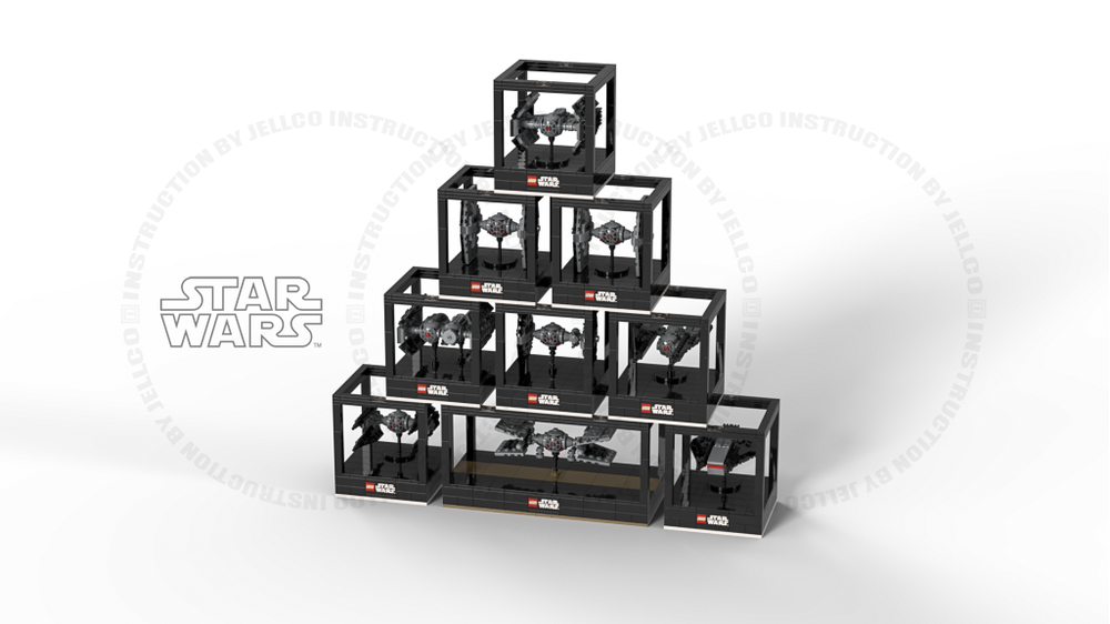 Lego Moc Sw Micro Tie Fighters Desktop Cube Series All By Jellco
