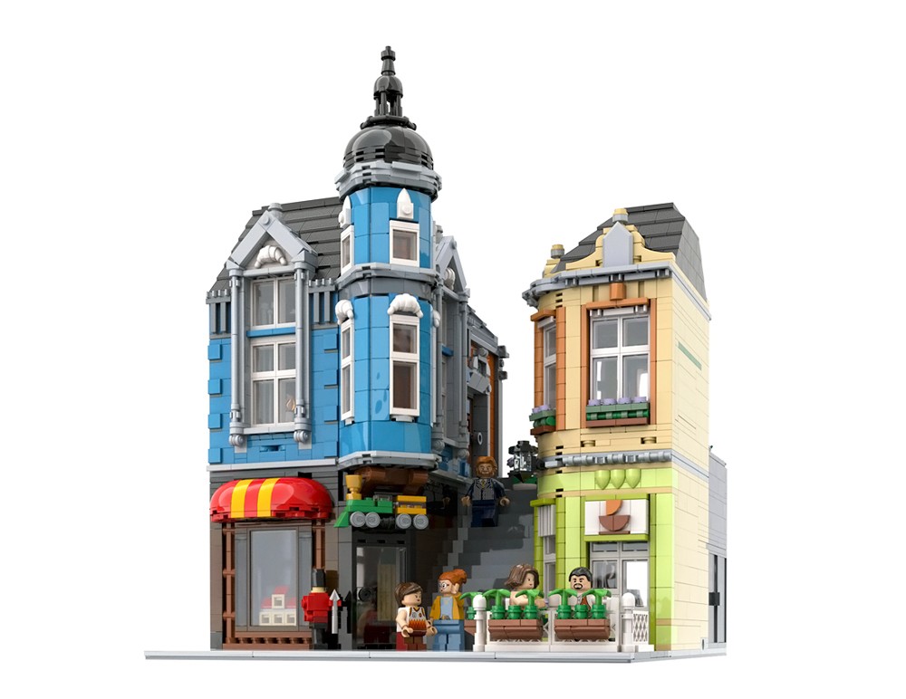 Lego Moc Townhouse Toys Center By Brickative Rebrickable Build With