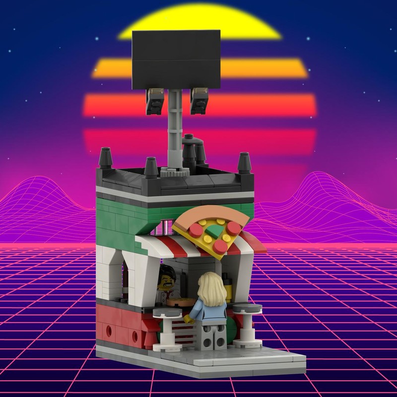 LEGO MOC Pizza Food Stand by Curraheetom | Rebrickable - Build with LEGO