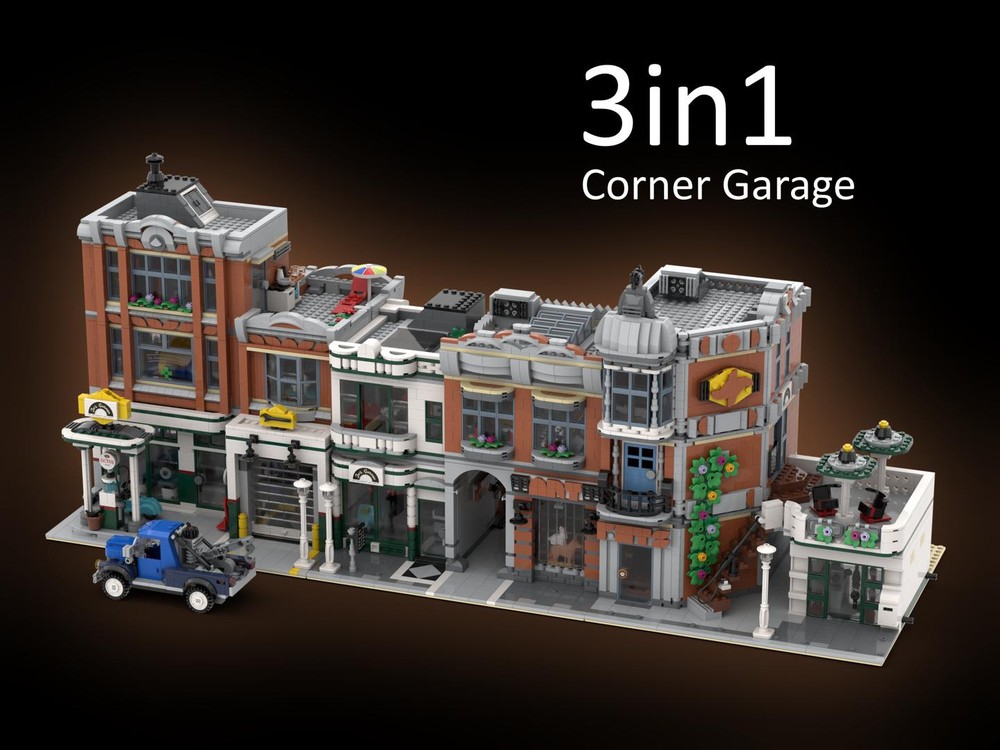 LEGO MOC-151080 3in1 10264 Corner Garage Alternative Builds by PL MOCs ...