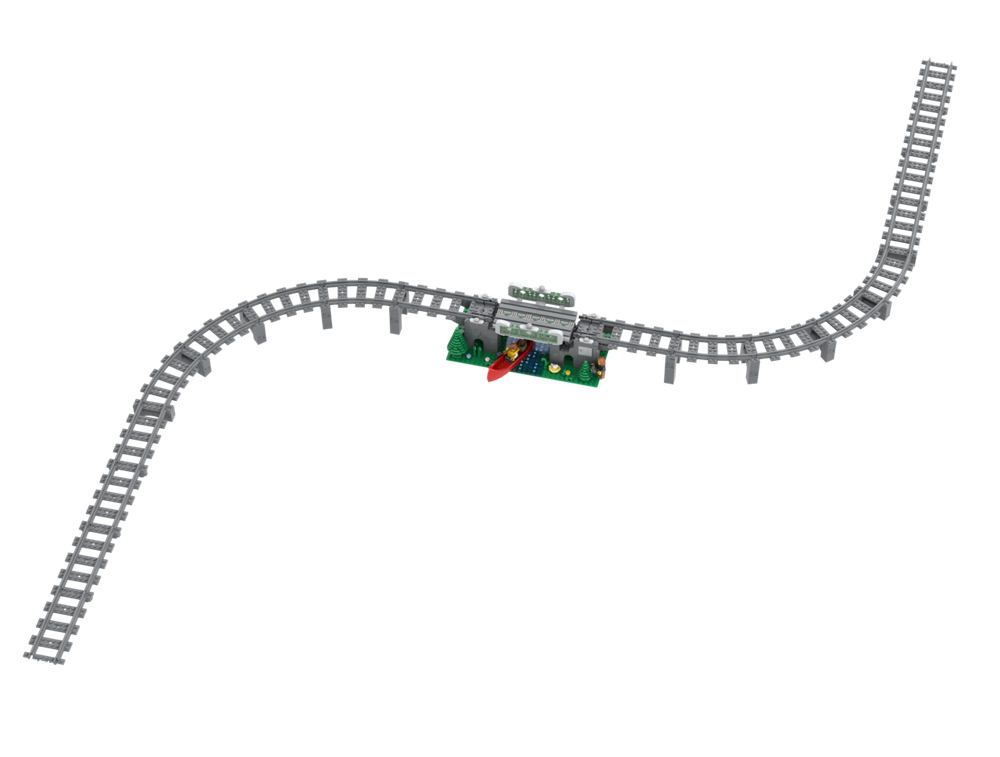 Lego Moc Train Bridge Over Creek Drawbridge With Ramp Incline For