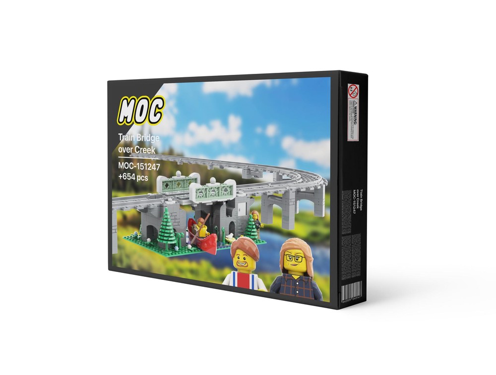 Lego Moc Train Bridge Over Creek Drawbridge With Ramp Incline For
