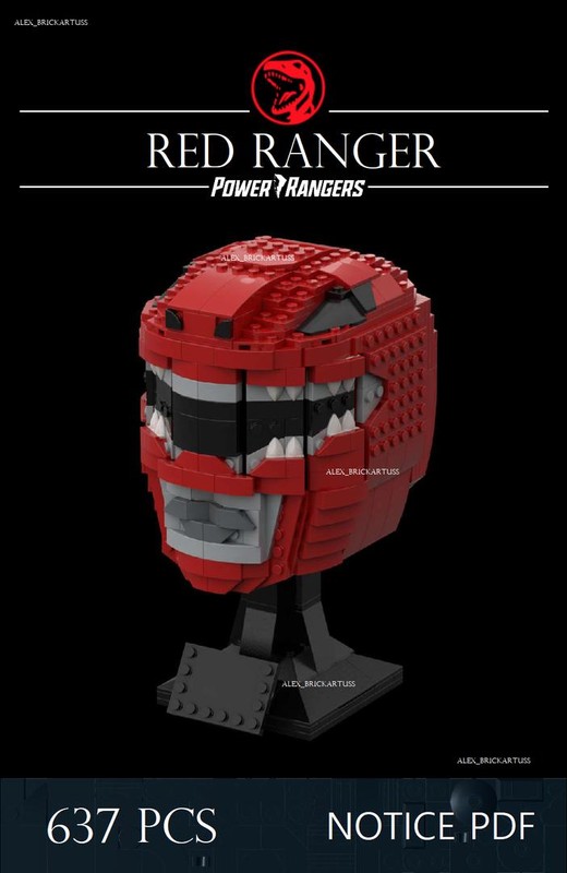 LEGO MOC Helmet Red Ranger by Alex_BricKartuss | Rebrickable - Build ...