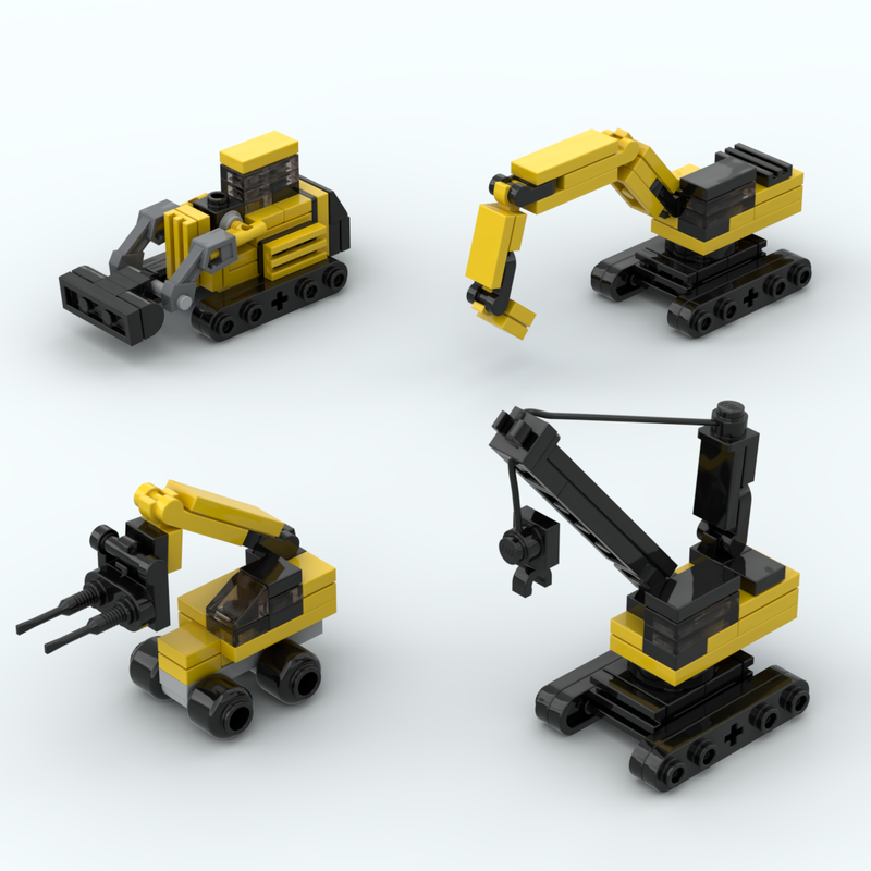 Lego Moc Micro Construction Vehicles Set 1 By Hgmoc Rebrickable