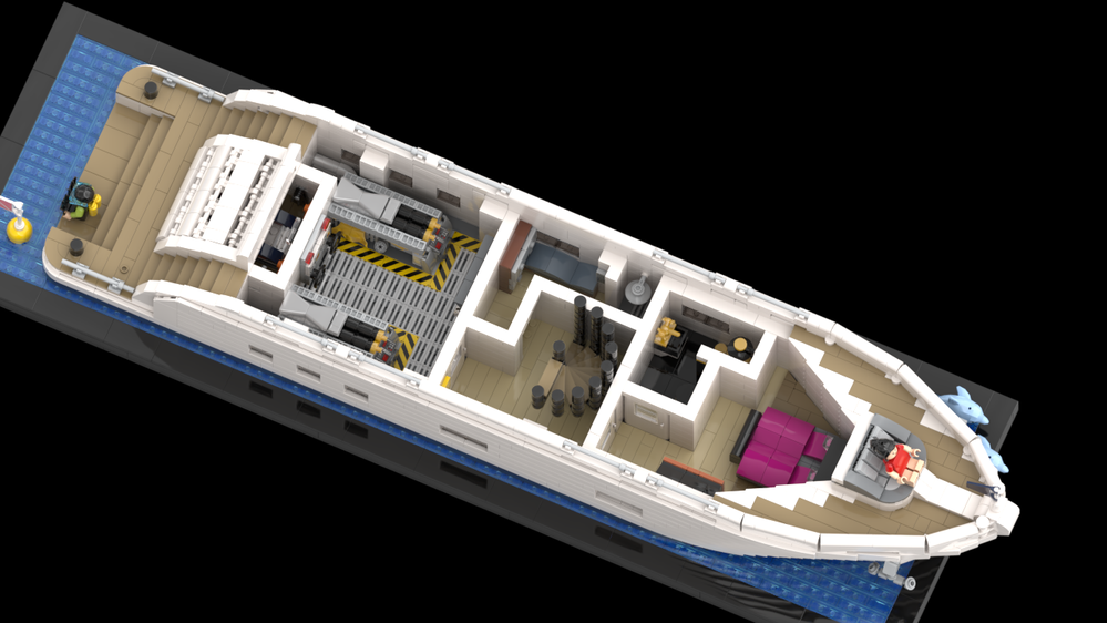 Lego Moc Luxury Yacht Minifigure Size By Kilo Whiskey Rebrickable