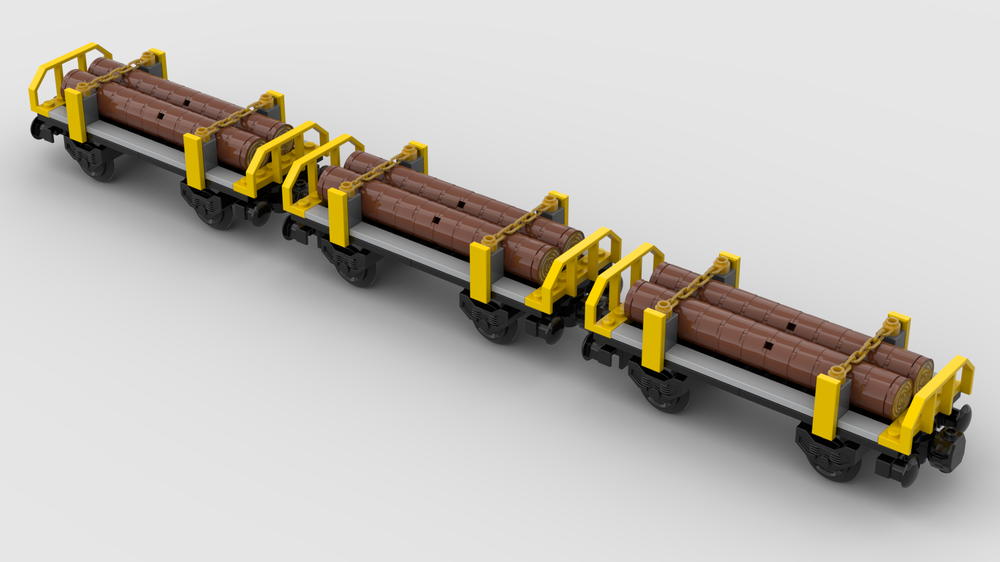 LEGO MOC Simple logging train cars by BatteryPoweredBricks ...