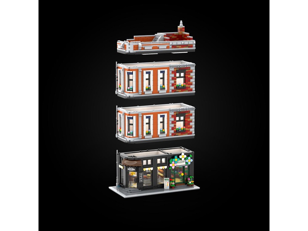 Lego Moc Bakery And Flower Shop By Brick Pimp Rebrickable Build With Lego