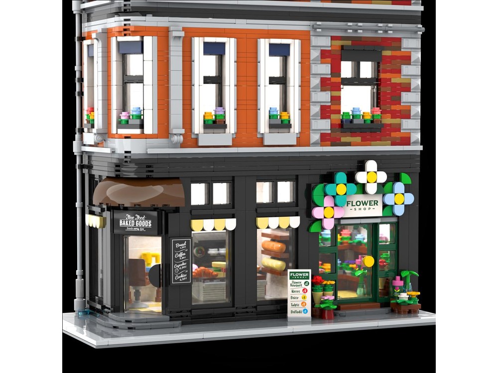 Lego Moc Bakery And Flower Shop By Pribri Rebrickable Build With Lego