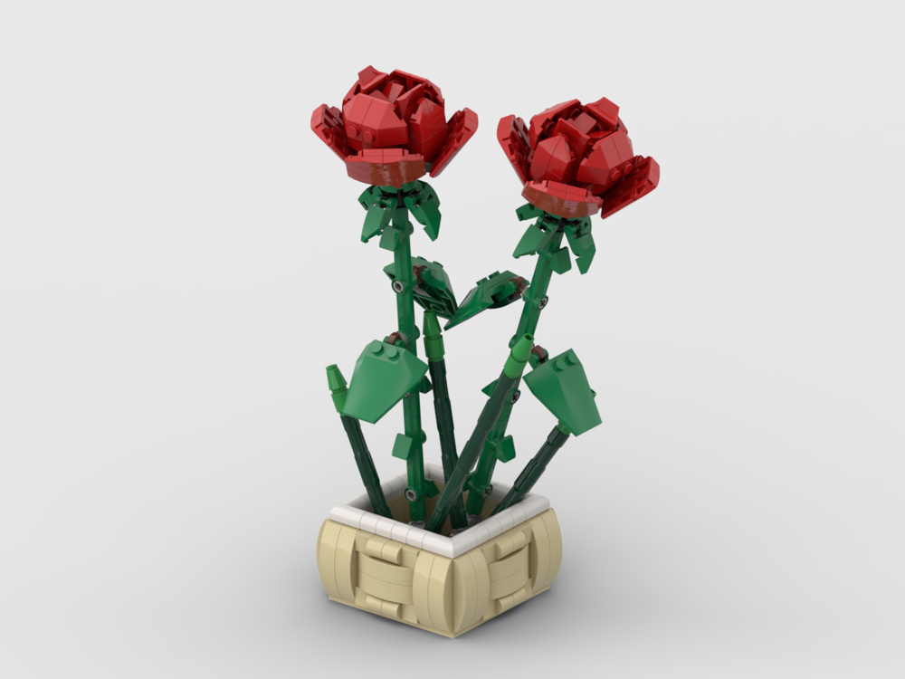 LEGO MOC Rose in a pot by gabizon | Rebrickable - Build with LEGO