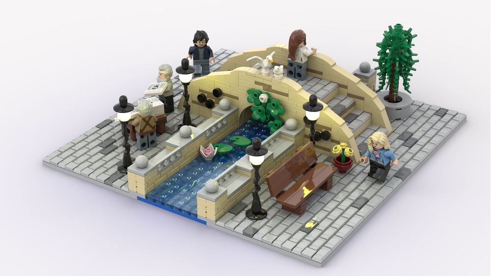 Lego Moc Canal Street With Bridge By Legoalfactotum Rebrickable