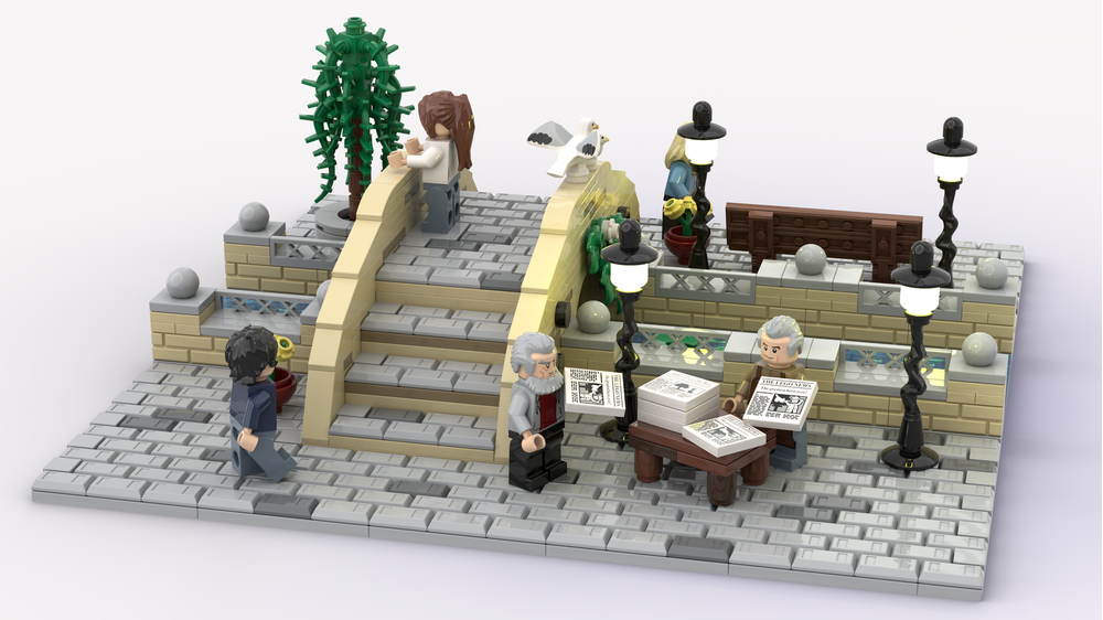 Lego Moc Canal Street With Bridge By Legoalfactotum Rebrickable