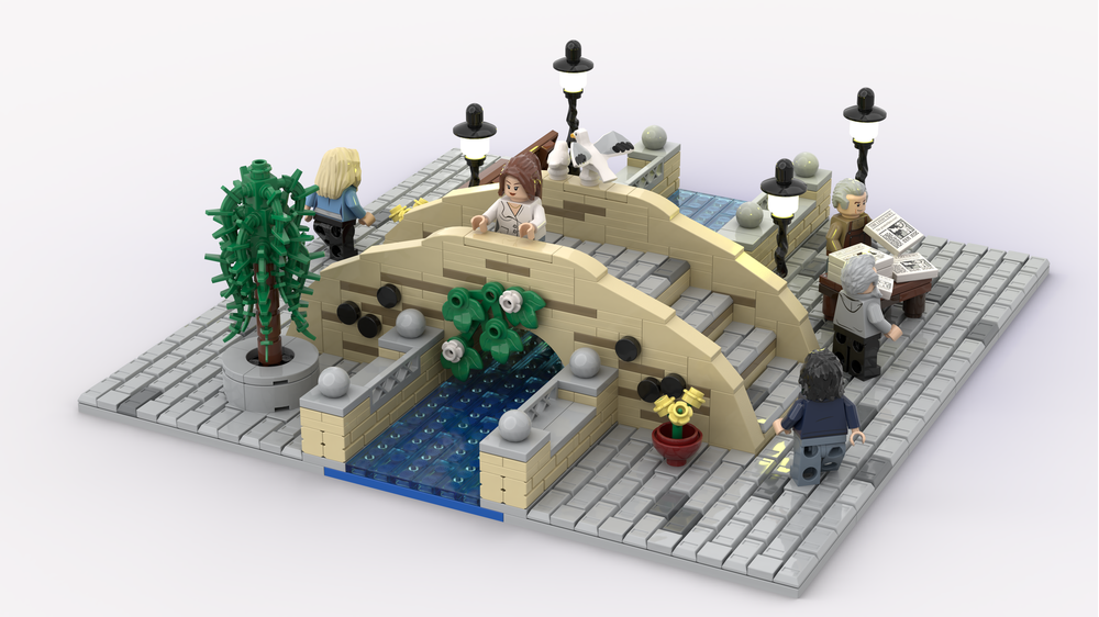 Lego Moc Canal Street With Bridge By Legoalfactotum Rebrickable