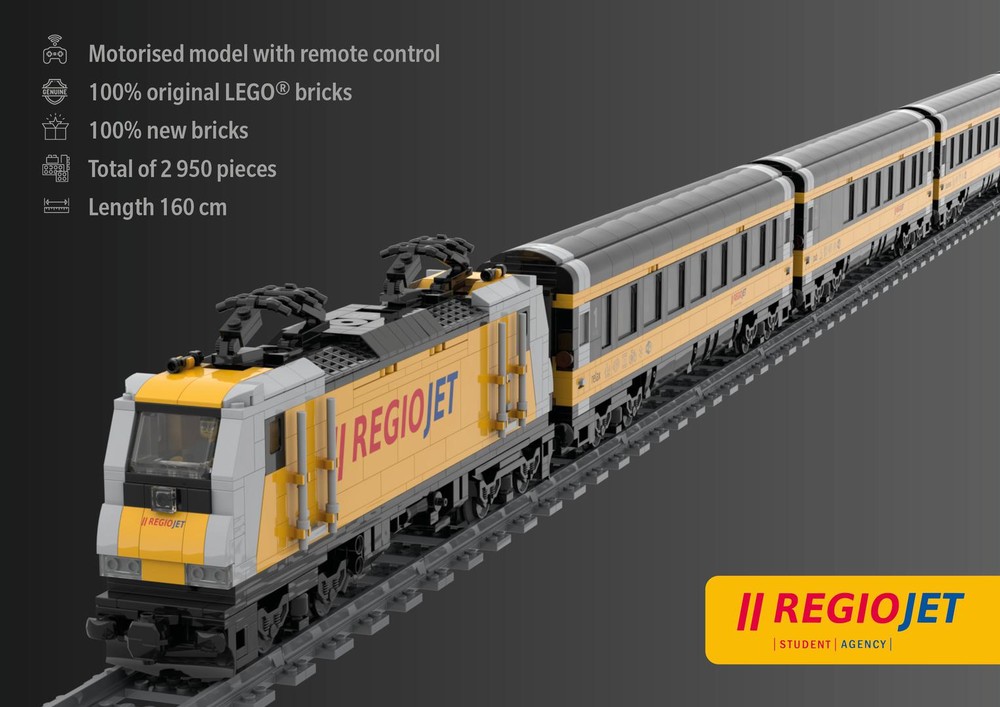 LEGO MOC Unique motorised RegioJet train by jirin_ | Rebrickable ...
