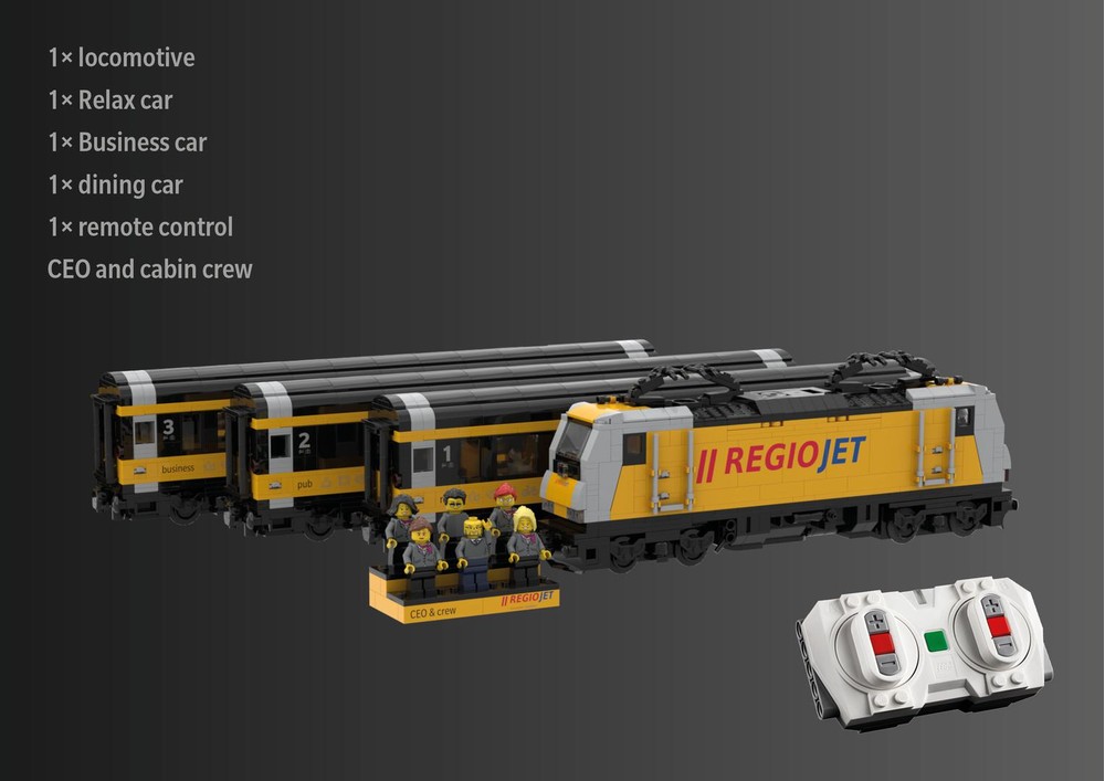 LEGO MOC Unique motorised RegioJet train by jirin_ | Rebrickable ...