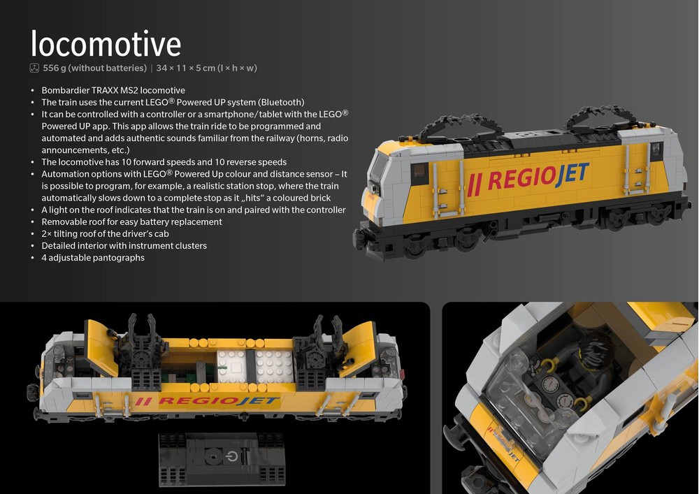 LEGO MOC Unique motorised RegioJet train by jirin_ | Rebrickable ...