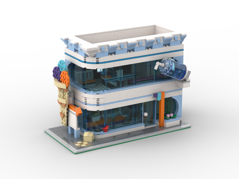 Lego Moc Corner City Dessert By Noobricks Rebrickable Build With Lego
