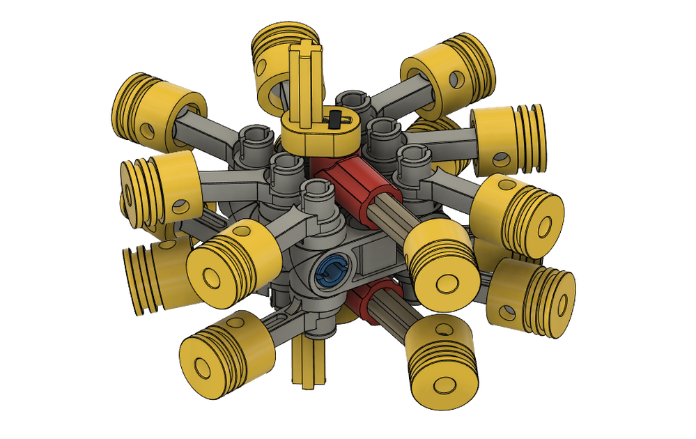 LEGO MOC 16 Cylinder Two-stroke Radial Engine - Monaco Trossi by WPNGLS ...