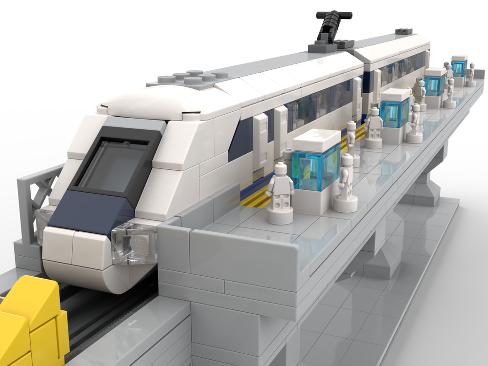 Lego Moc High Speed Train Station By Jmodsbricks Rebrickable