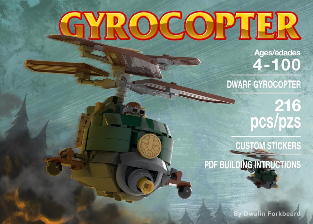 LEGO MOC Dwarf Gyrocopter by Dwalin Forkbeard | Rebrickable - Build ...