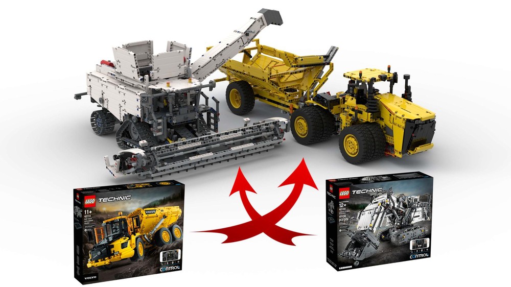 LEGO MOC Harvest Pack 42100 Combine Harvester and 42114 John Deere 9620 ...