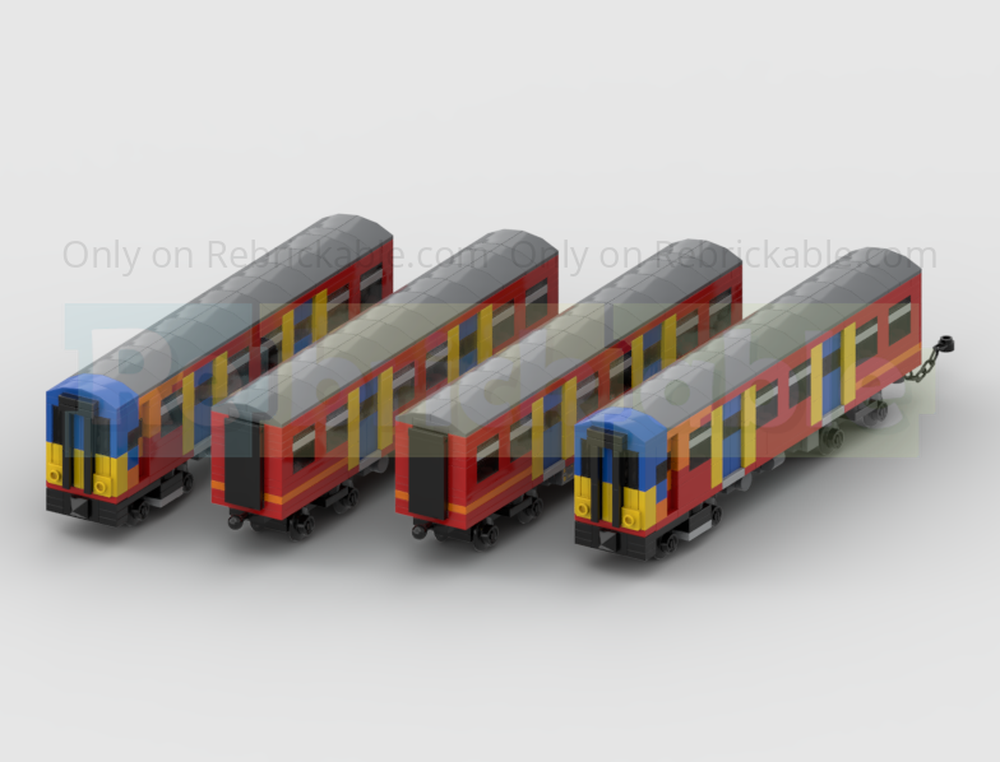 LEGO MOC 4-Wide Class 455 4-Car EMU Train In South West Trains Livery ...